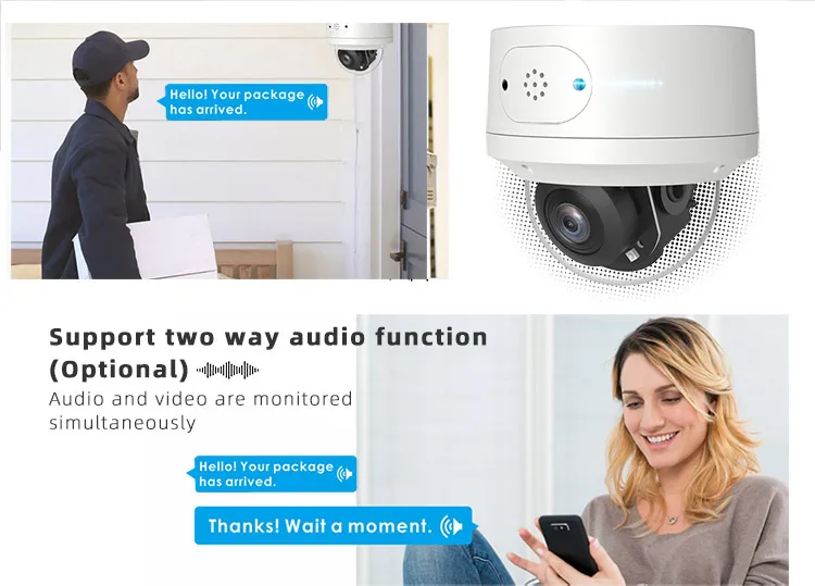 8MP Mini Two Way Audio Poe IP PT Camera - Hik Compatible