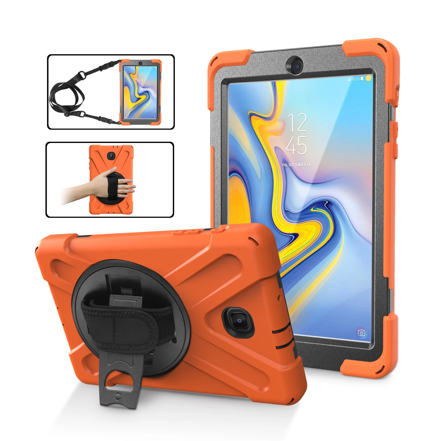 Black Heavy Duty Rugged Case For Samsung Galaxy Tab Active 3 Sm-t570 Sm ...