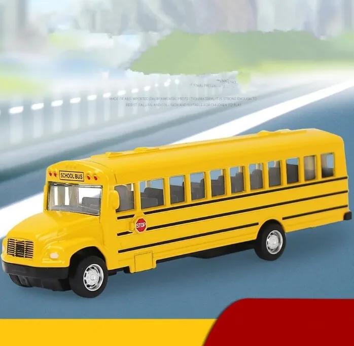 Yubon Diecast Alloy School Bus Kids Toy Car Inertia Vehicle Model Toys ...