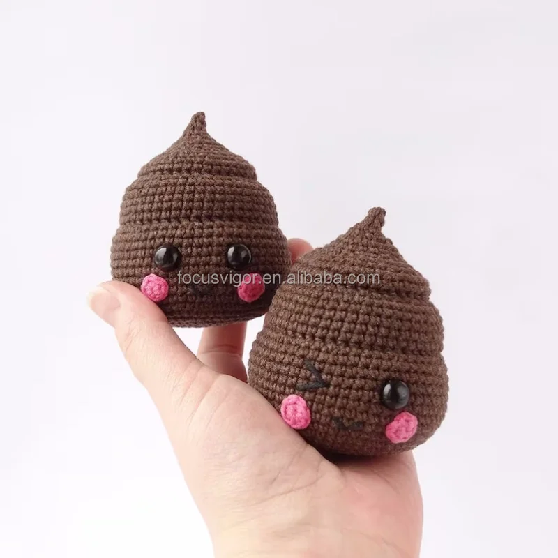 Kawaii Handmade Poo Amigurumi Crochet Expression Toy