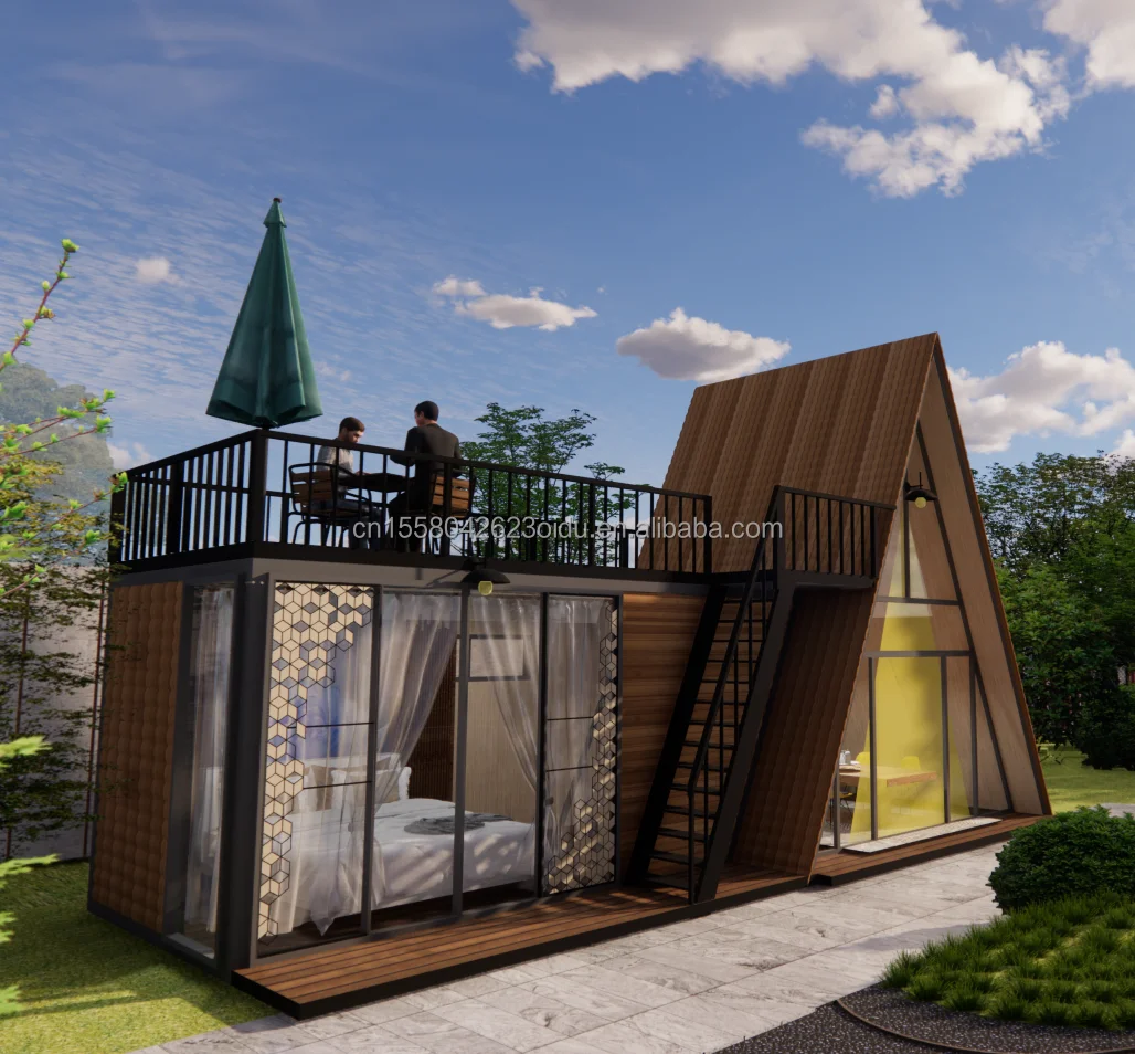 Luxury Modern Design Triangular House Modular Steel Structure Wooden ...