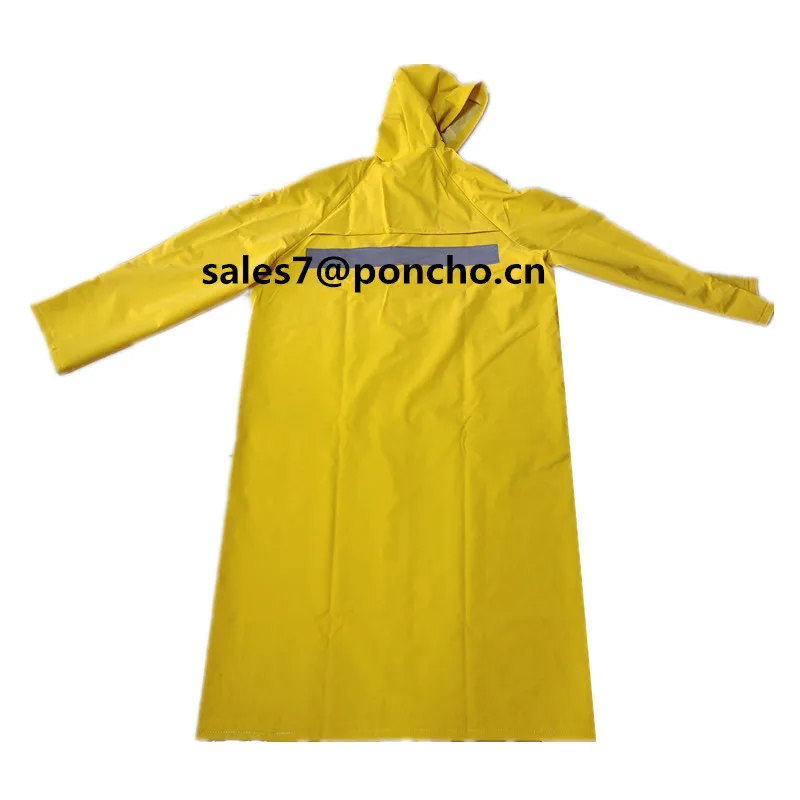 Yellow Heavy Duty Long PVC/polyester Raincoat| Alibaba.com