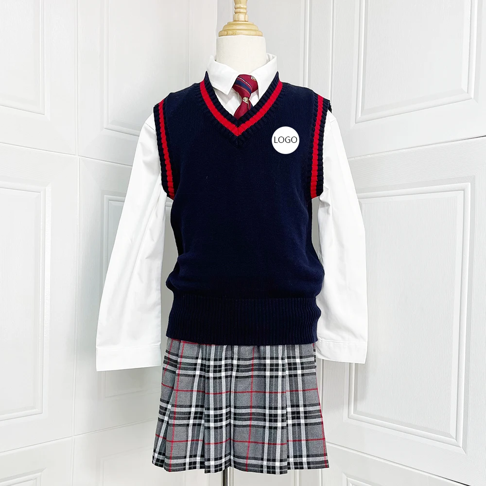 OEM British preppy style students school uniform sweater unisex stripe ...