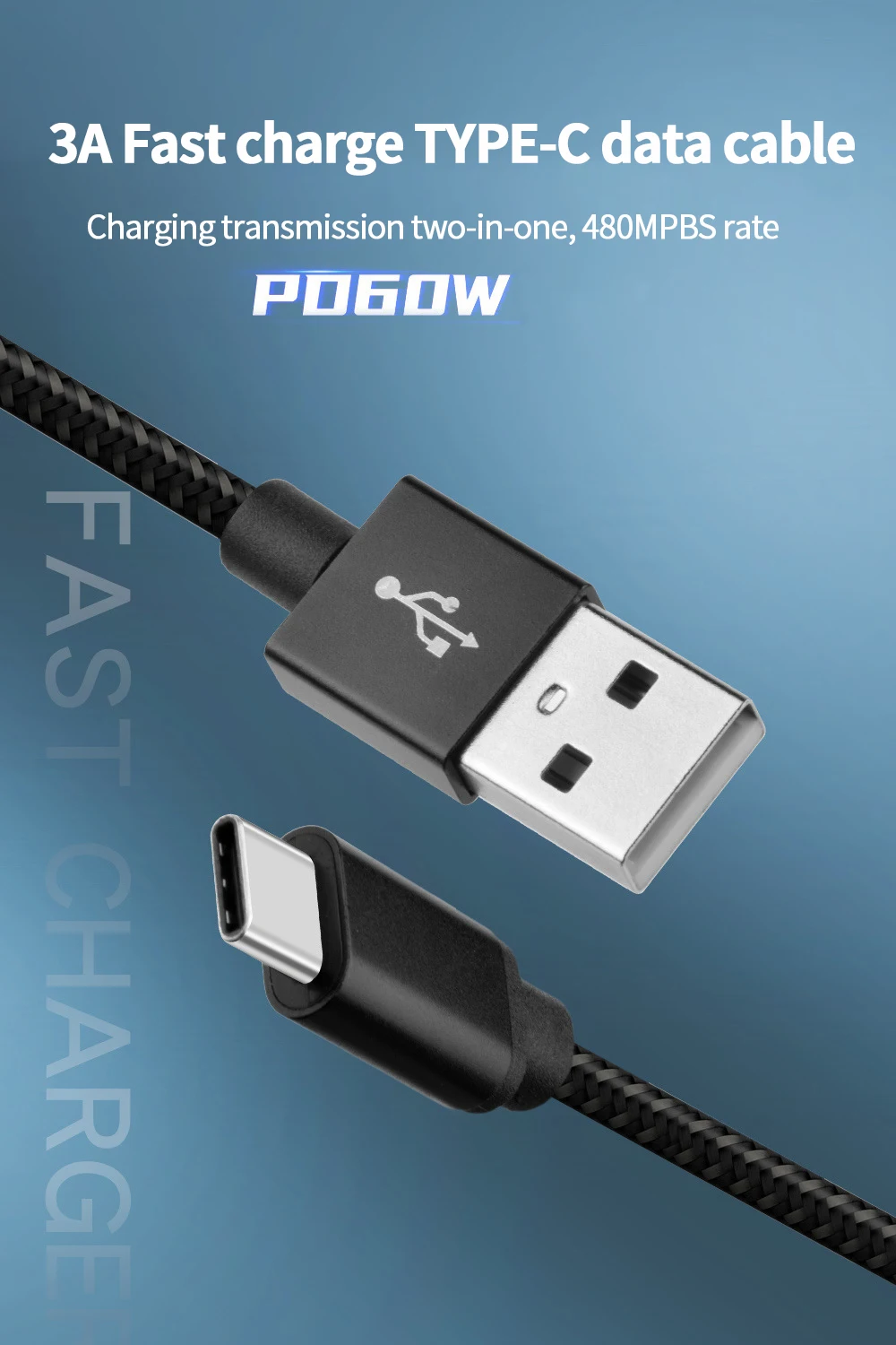 Usb Type C Cable Fast Charging Smart Mobile Phone Data Sync Fast Charge ...