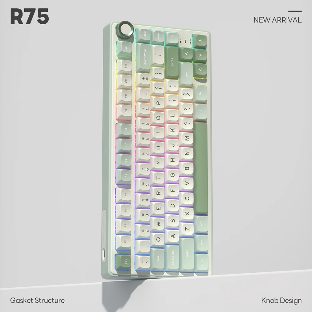 RK R75 Gasket Mount Keyboard - 75% PBT Keycaps & RGB Backlit