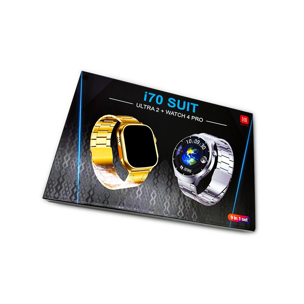 Smartwatch I70 Suit 9 In 1 Ultra 2 + Watch 4 Pro Hiwatch Dual Watches ...