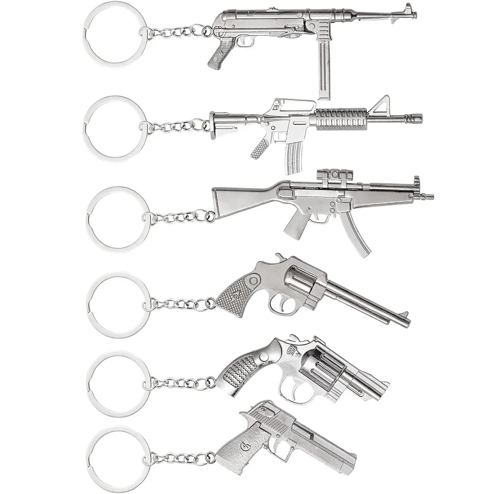 FREE SAMPLE Key Chain Zinc Alloy Metal Key Ring Mini Gun