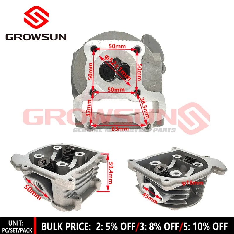 GY6 80CC 100CC 120CC Cylinder Head Comp. for 139QMB Engine