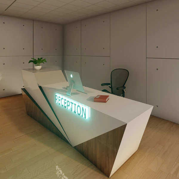 Hospital Reception Table Design White Marble Hotel Front Furniture Counter