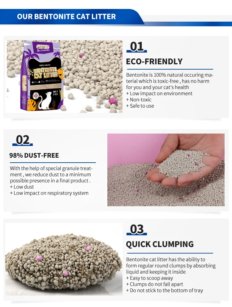 OEM Easy Clean Natural Sodium Cat Sand Powder Scent Extra Odor Control ...