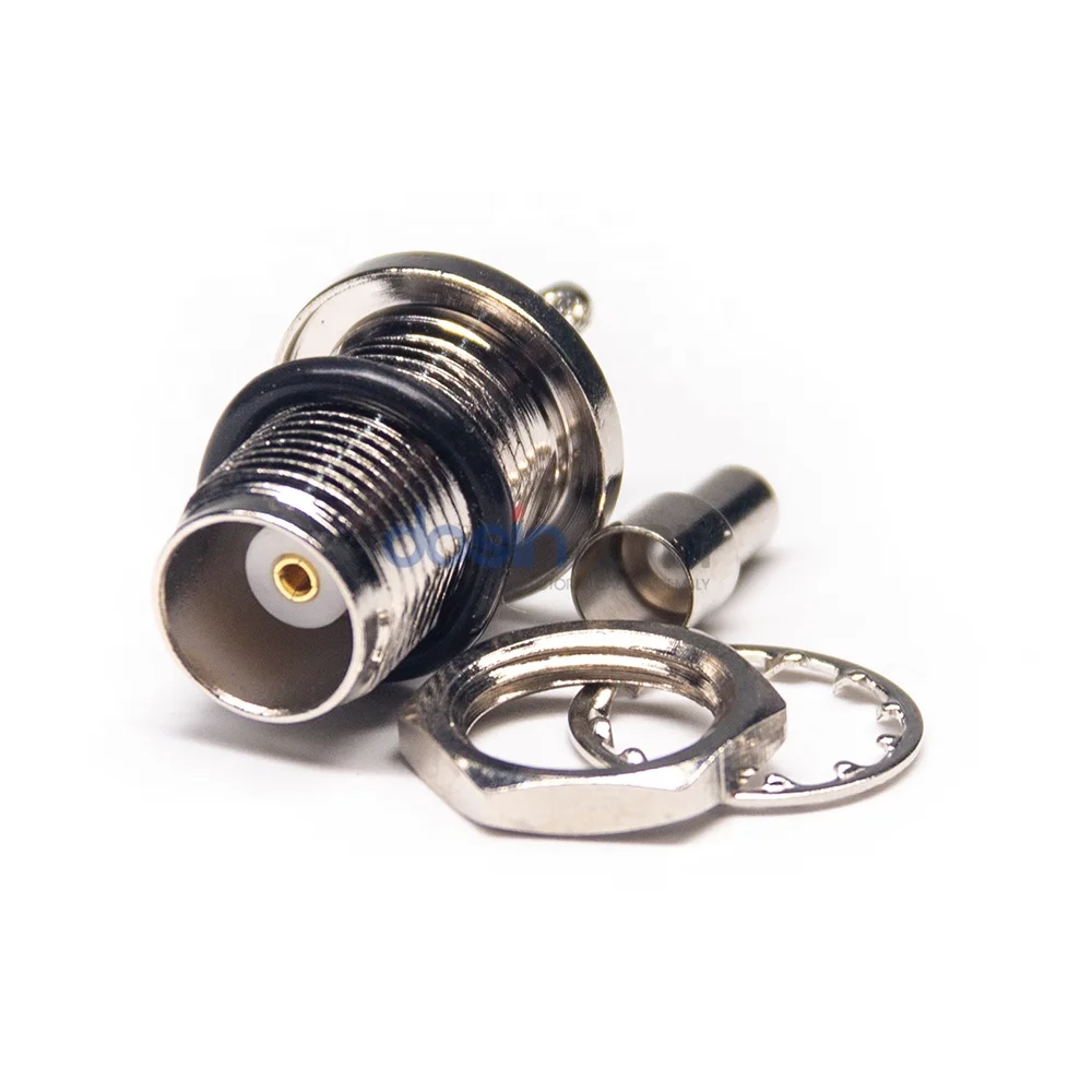 Tnc Crimp Front Mount Female Bulkhead Connector For Rf Coaxial Cable - Buy Tnc Bulkhead ...