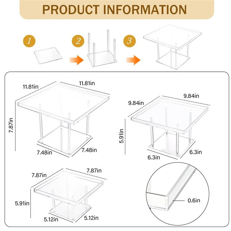 Dessert Table Display Set Clear Acrylic Dessert Stand Buffet Riser Food ...