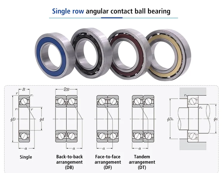 China Large Stock Double Row Angular Contact Ball Bearing Ss7205b - Buy ...