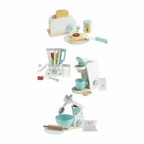 Wooden Pretend Play Cooking Toys Caffe Machine Kitchen Play Set For ...