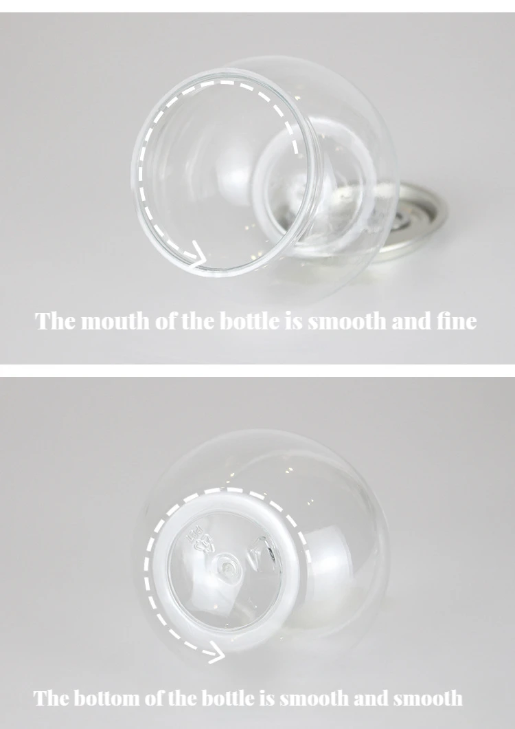 Custom Logo Food Grade Ball Shape Plastic Soda Can 210ml Transparent ...