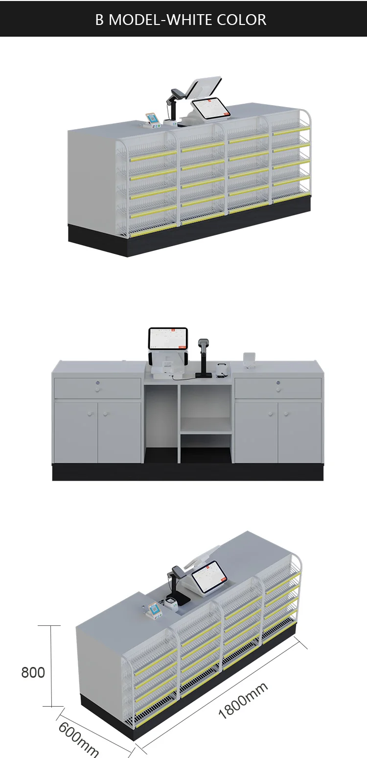 Customized Supermarket Cashier Cash Desk Checkout Counter Grocery ...