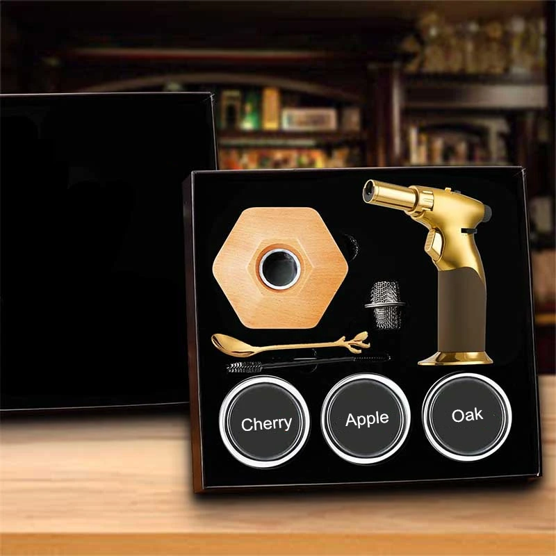Amazon Best Seller Wood Cocktail Smoker Kit With Torch Cocktail Smoking ...