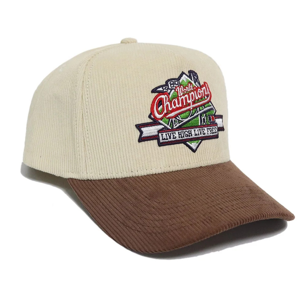 Custom 5 Panel Men's Adjustable Corduroy Cap - Winter Outdoor