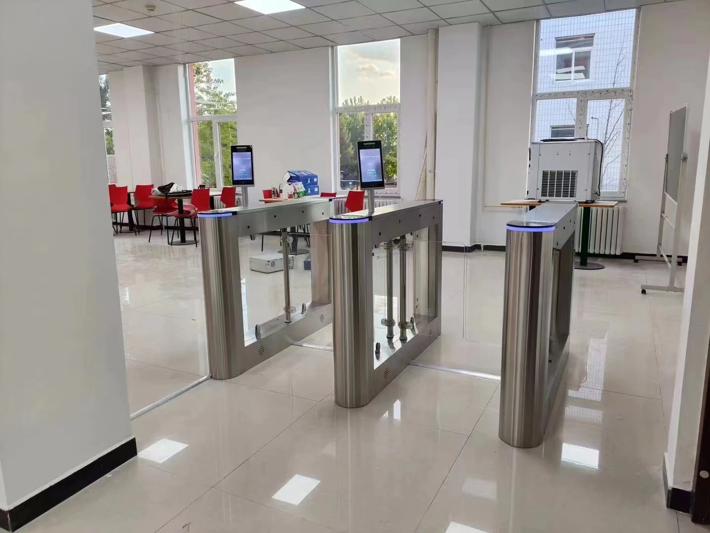 Indoor Office Security High Speed Turnstile Aluminium Swing Gates ...