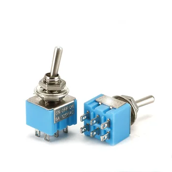 6mm Blue Toggle Switch 6 Pin Mts-203 On-off-on Toggle Switch With 6 Pin ...