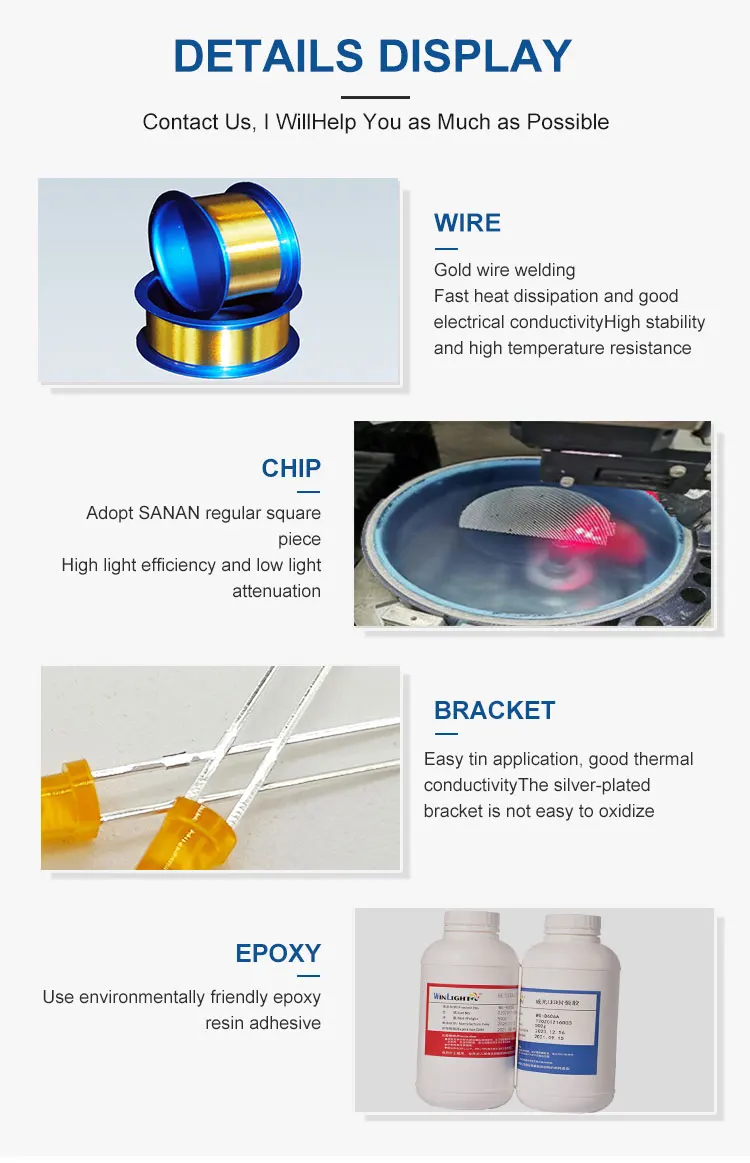 Three Legs Bi-color Rgb 0.06w 3mm 5mm 8mm 10mm Round Led Dip Chip Light ...