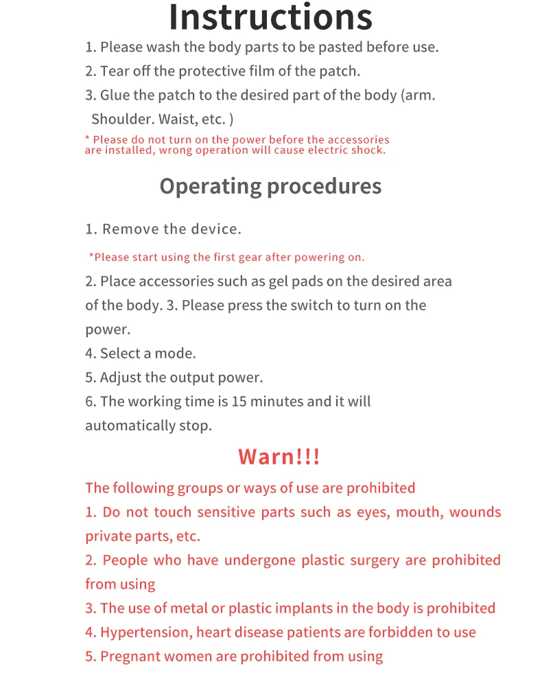 Foot Massager Electrodes Neck Back Pain Relief Device Ems Muscle ...