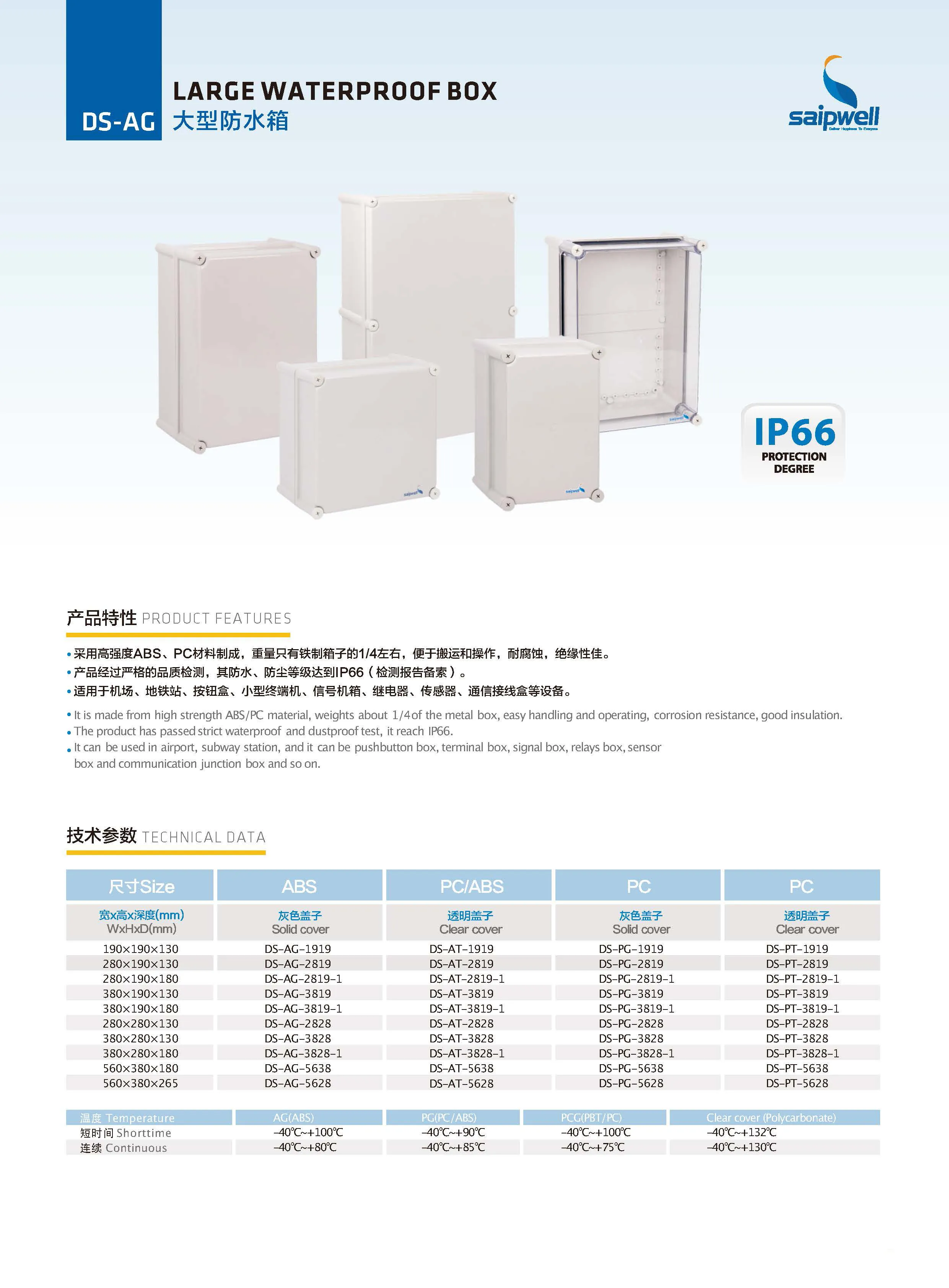 High Quality Ip66 Plastic Waterproof Box Abs/pc Material Electrical ...