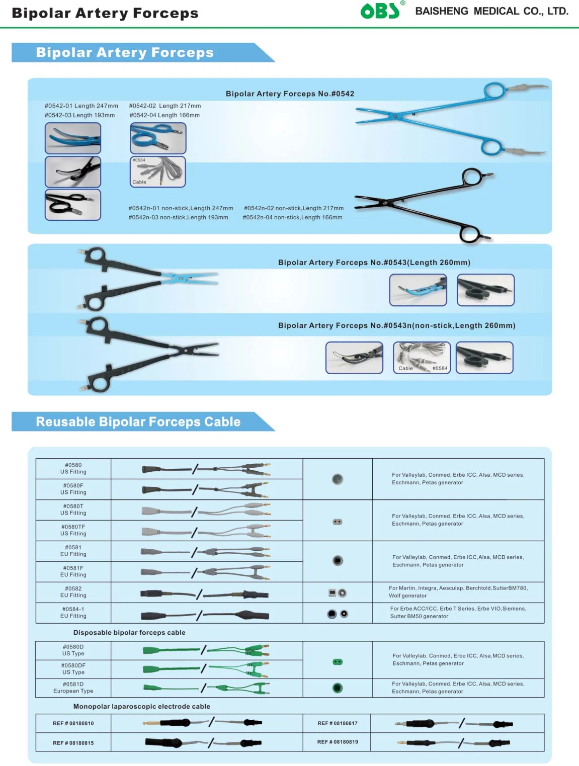 Reusable Coagulation Laparoscopic Bipolar Artery Forceps