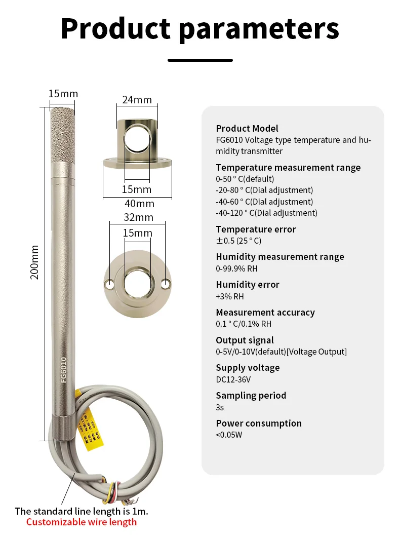 Temperature And Humidity Sensor High-precision Metal High-temperature ...
