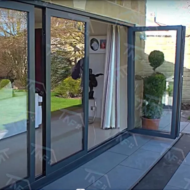 Aluminium Panoramic Door Swing And Slide External Sliding Doors 4 Panel ...