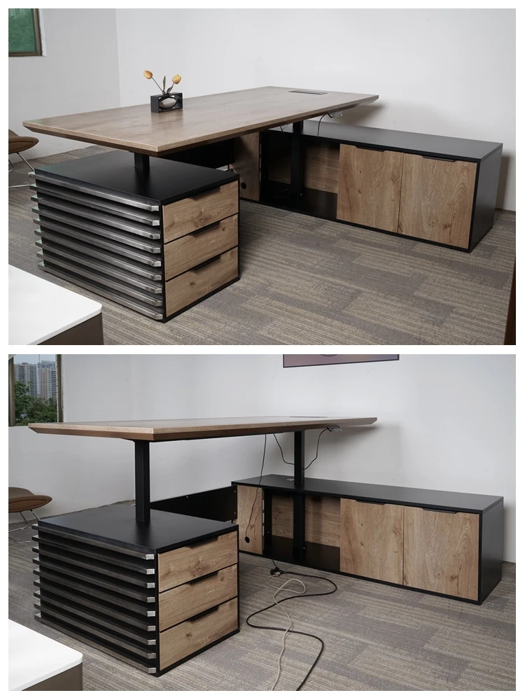 CEO Boss Executive Office Table and Chair Set - Adjustable & Modern