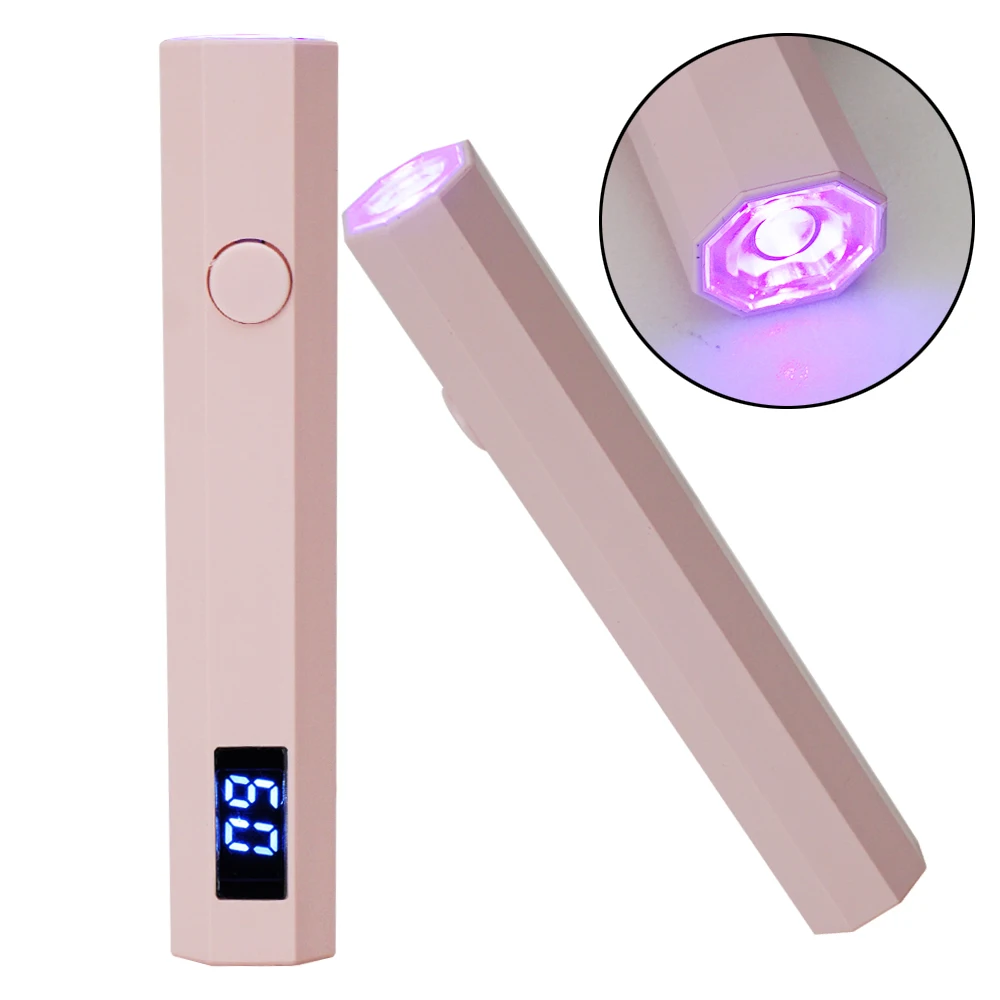 Mini UV Light with LCD Display Handheld Nail Lamp Rechargeable Portable ...