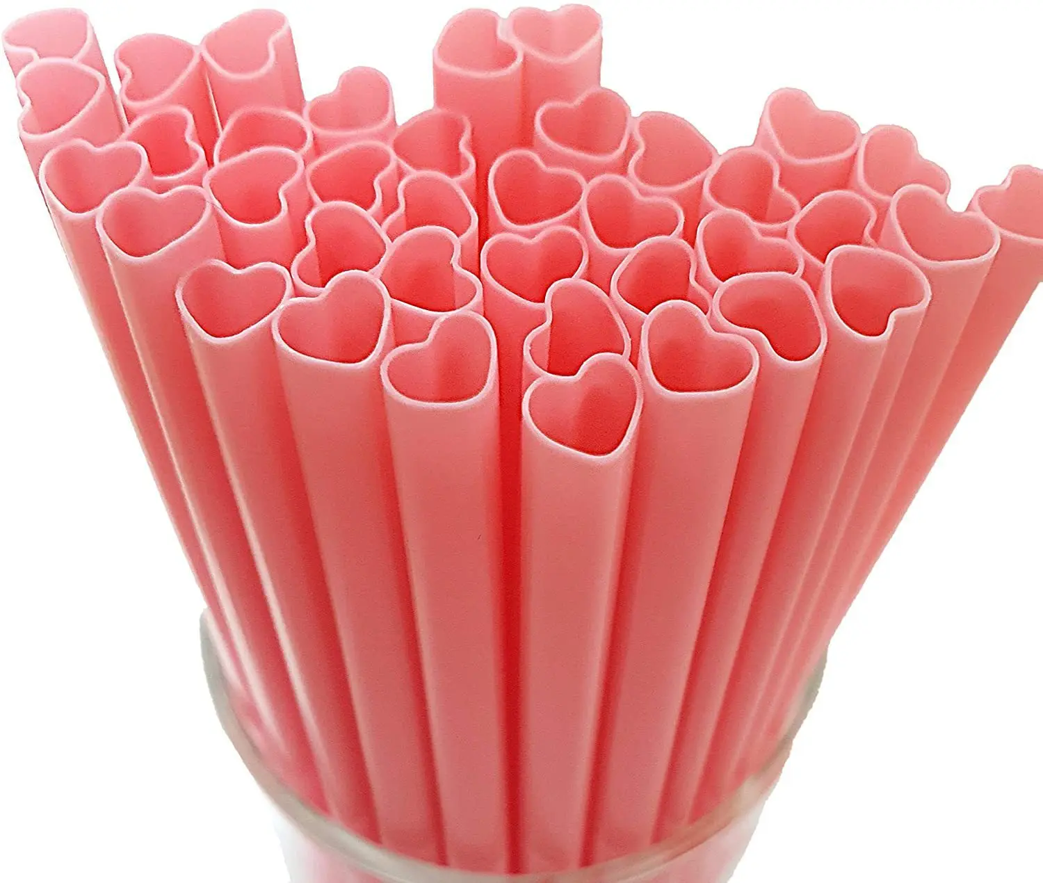 Heart Shaped pink Straw Individually Wrapped Bridal Shower Disposable ...
