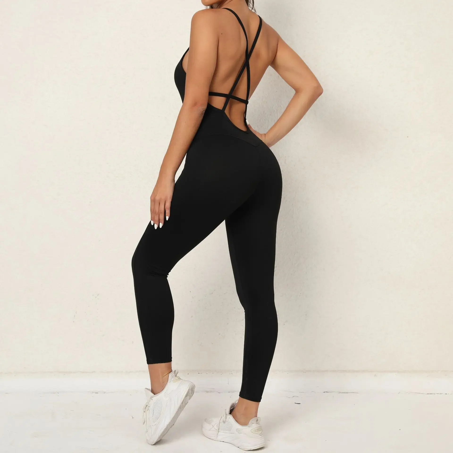 New Crisscross Jumpsuit For Women One Piece Yoga Set Sleeveless Workout ...