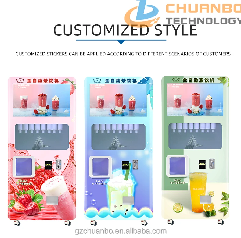 Robot Arm Milk Tea Vending Machine - Automatic & Customizable