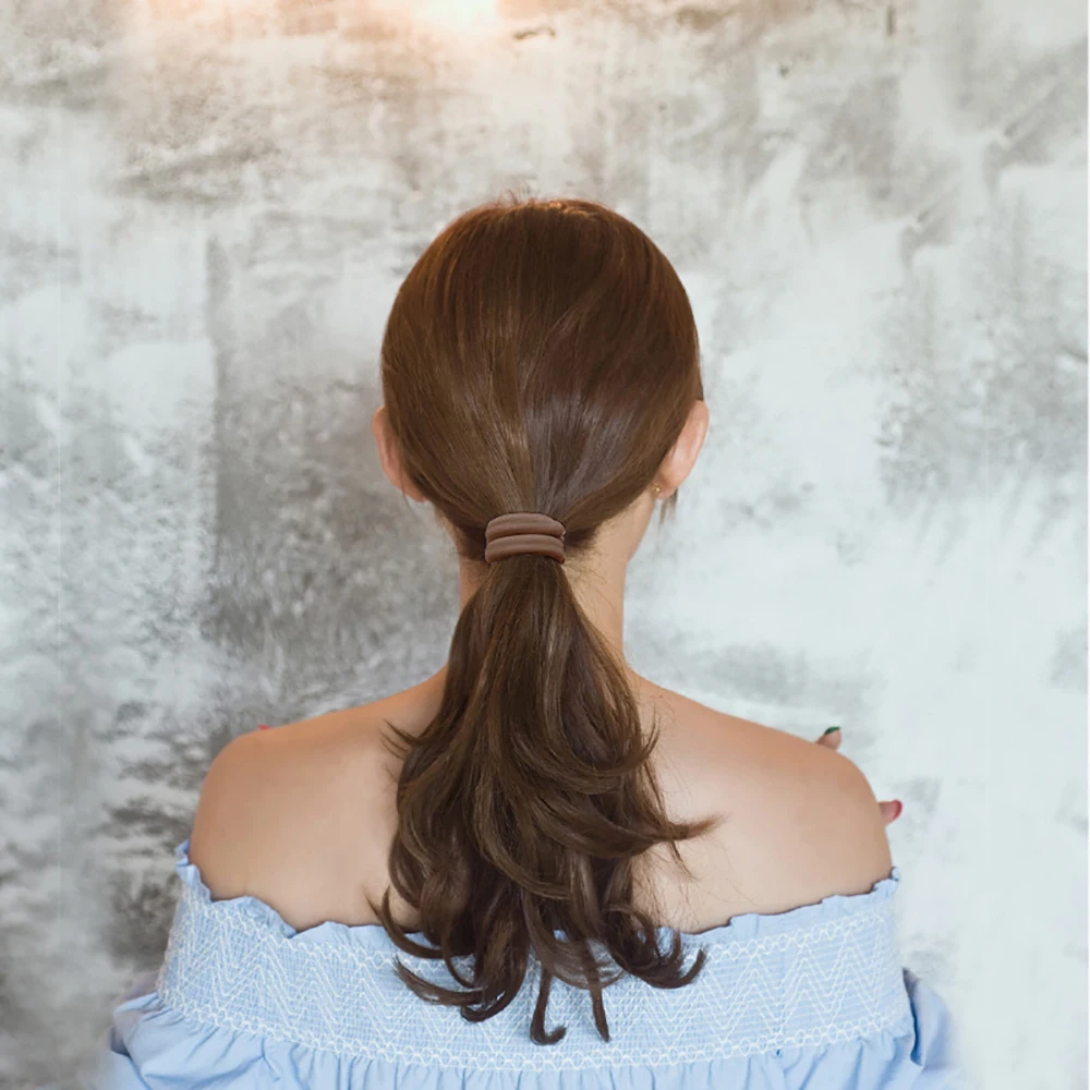 50pcs/set Women Girls Basic Hair Bands 4cm Simple Solid Colors Elastic ...