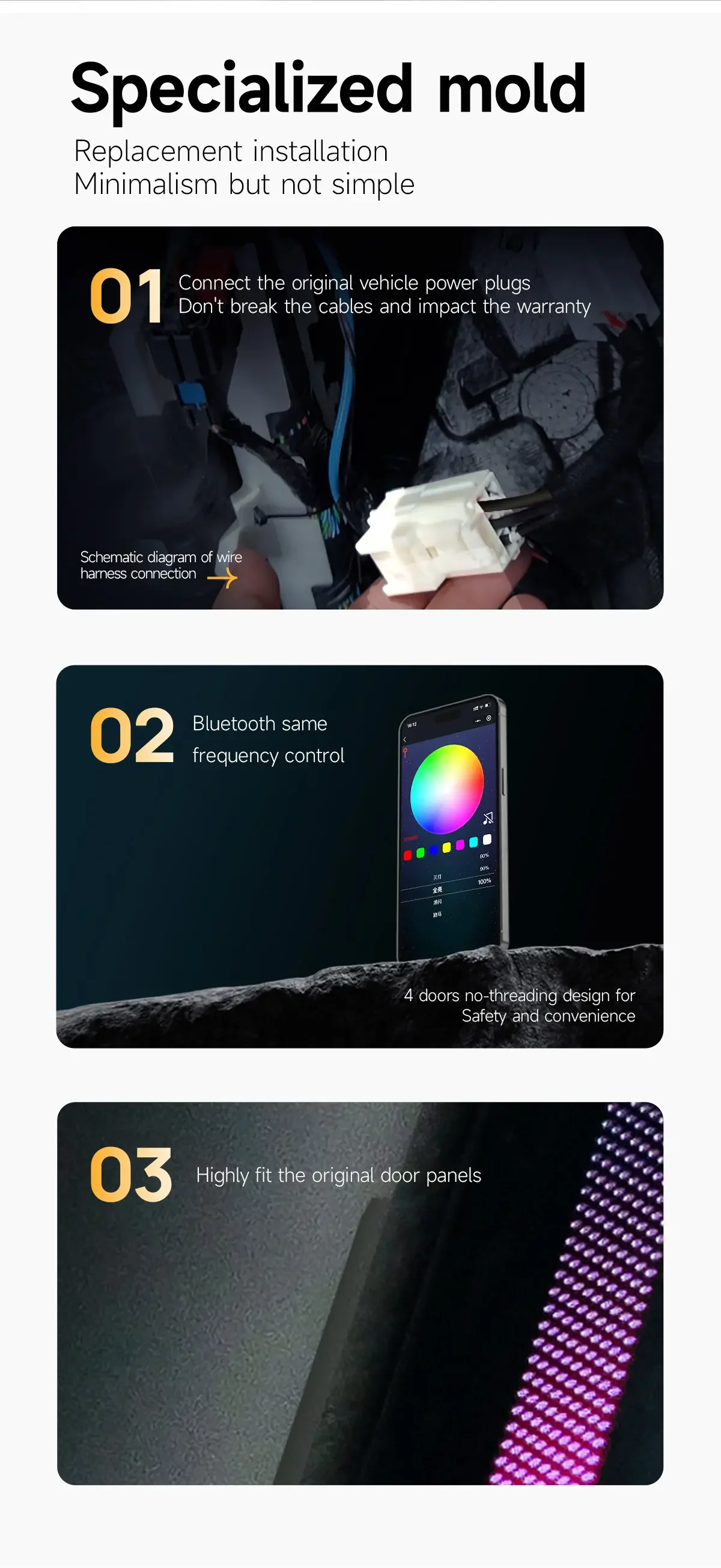 Tesla Model X Ambient Light Laser Carving Rgb 128-colors Tesla Ambient ...