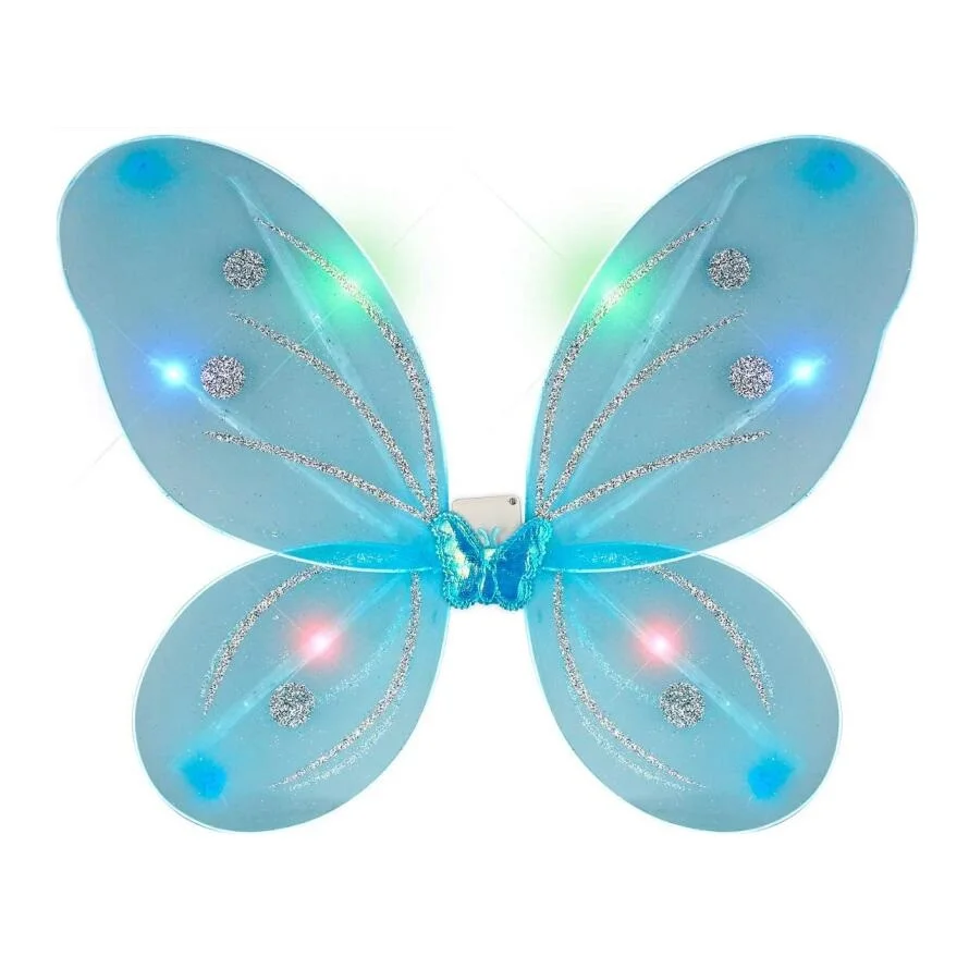 Aqua Light up Butterfly Fairy Wings with Blinking Flashing Multicolor ...
