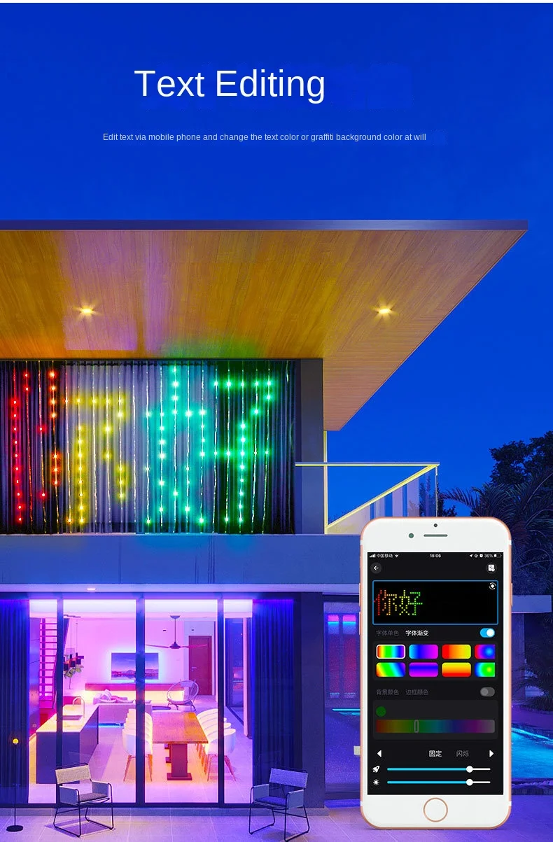 Diy Smart App Control Rgb Curtain Lights Led String Lights Fairy ...