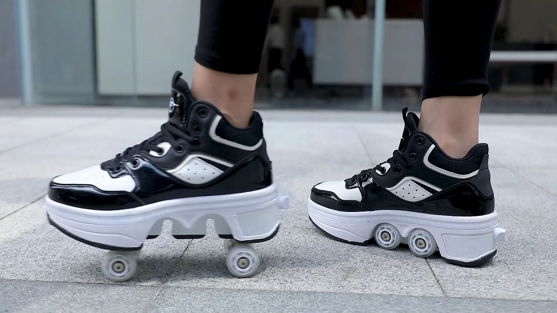 Fashion Wheels Children Roller Skate Shoes With 4 Wheels Kids Kick Out ...