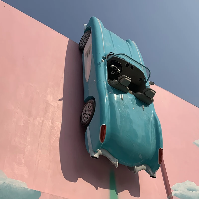 Customized Amusement Park Sports Car Sculpture Decoration