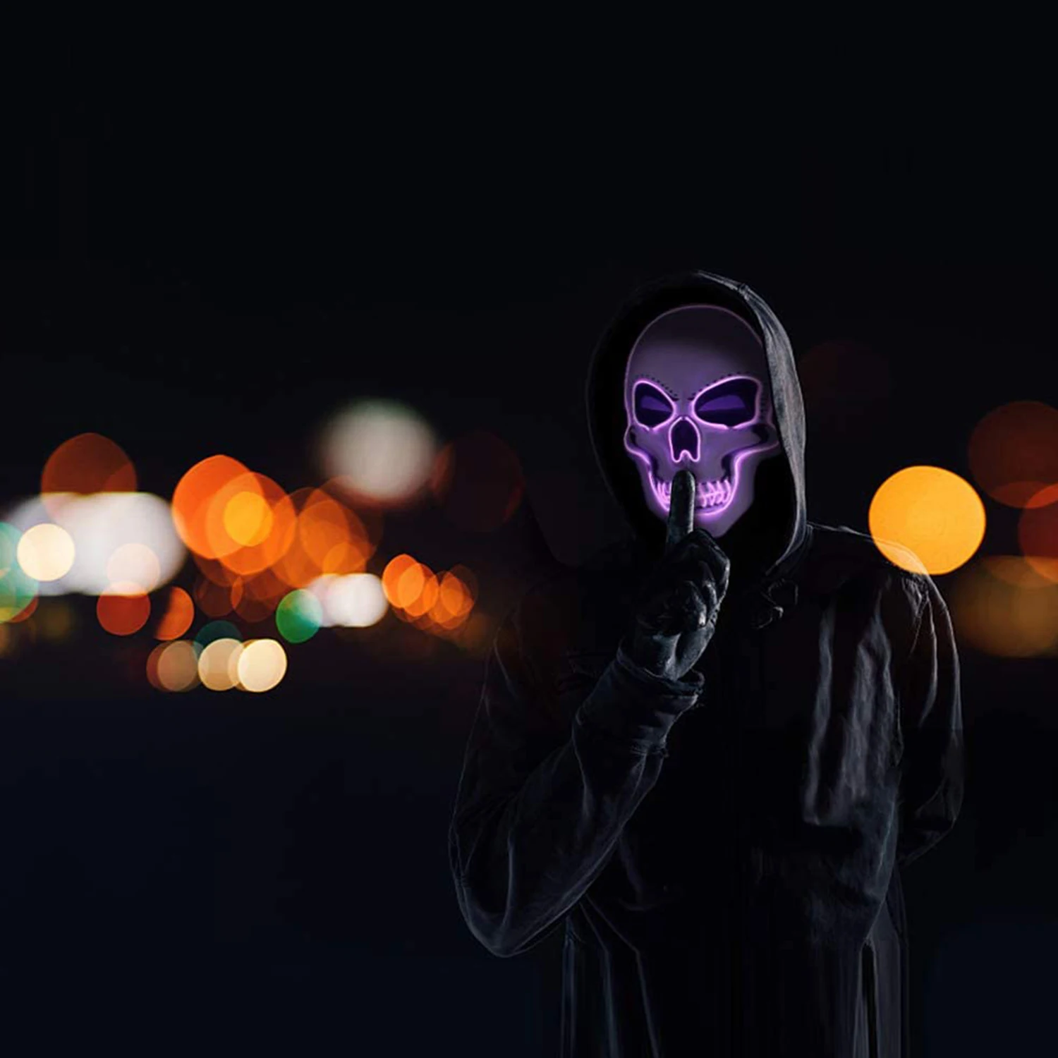 Light Up Hacker Purge Mask Scary Led Mask For Cosplay Costumes Festival ...