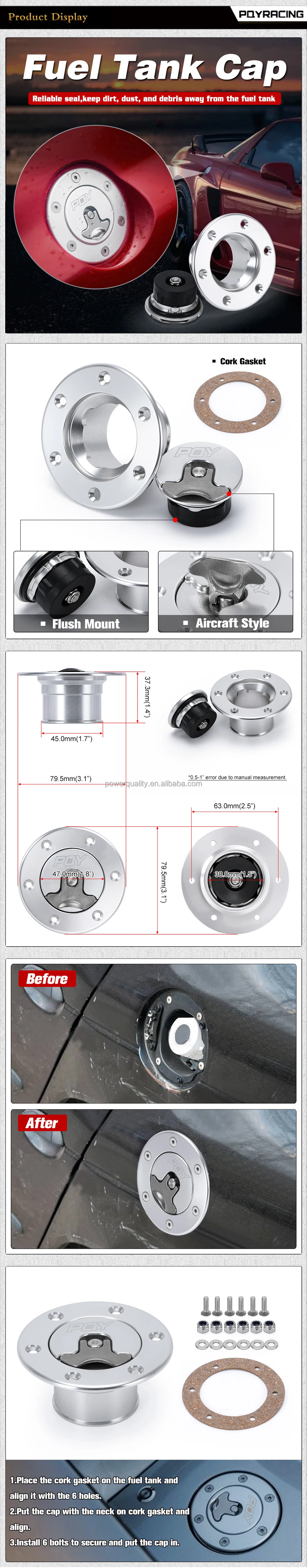 Aluminum Billet Fuel Cell Cap - Mirror Polished & Universal