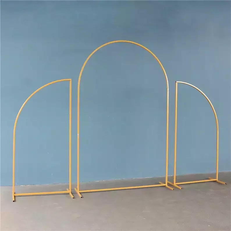 3pcs Set Gold Chiara Arch Backdrop Stands Metal Wedding Party Backdrops ...