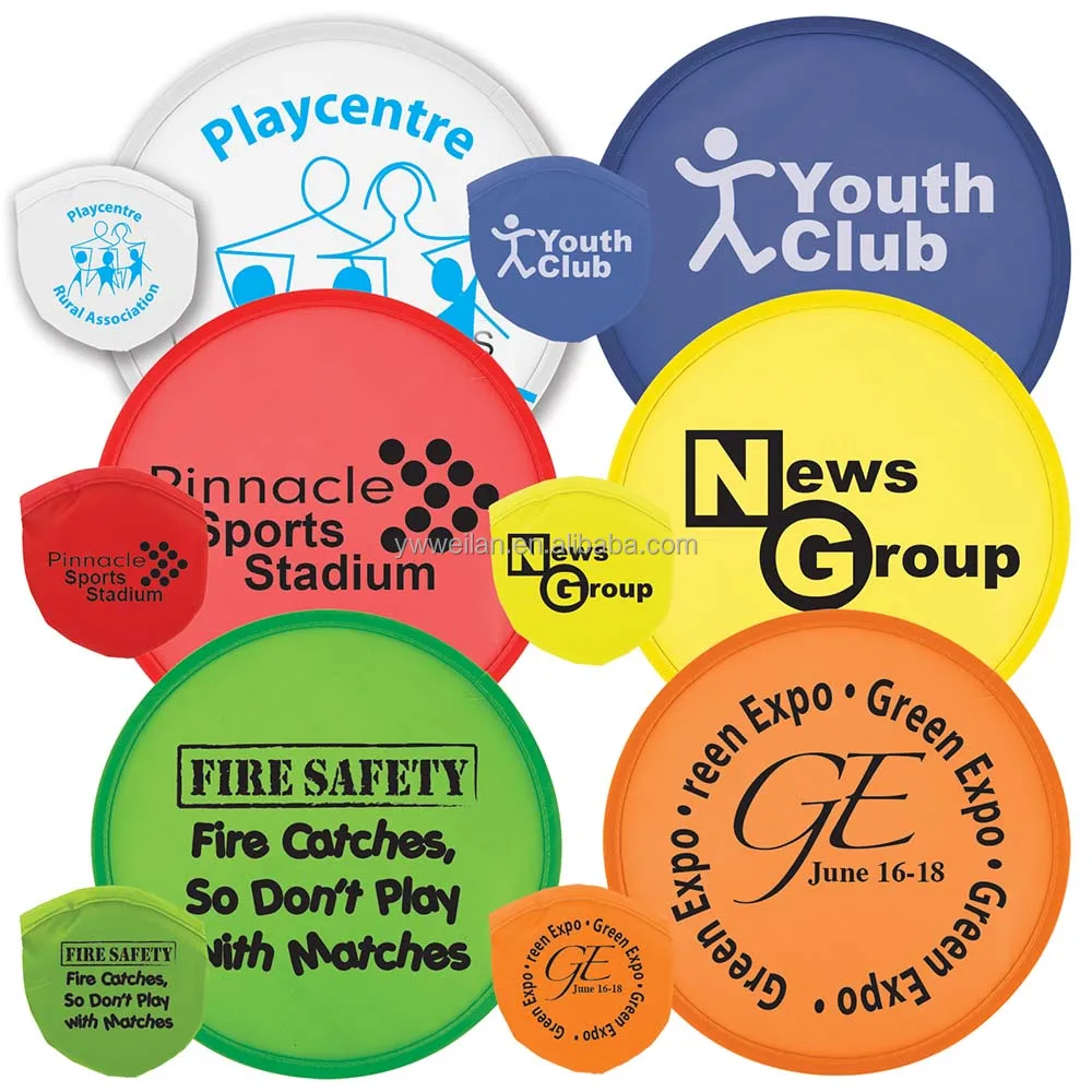 Custom Collapsible Frisbeed Foldable Flying Handheld Fan Fold up Nylon ...