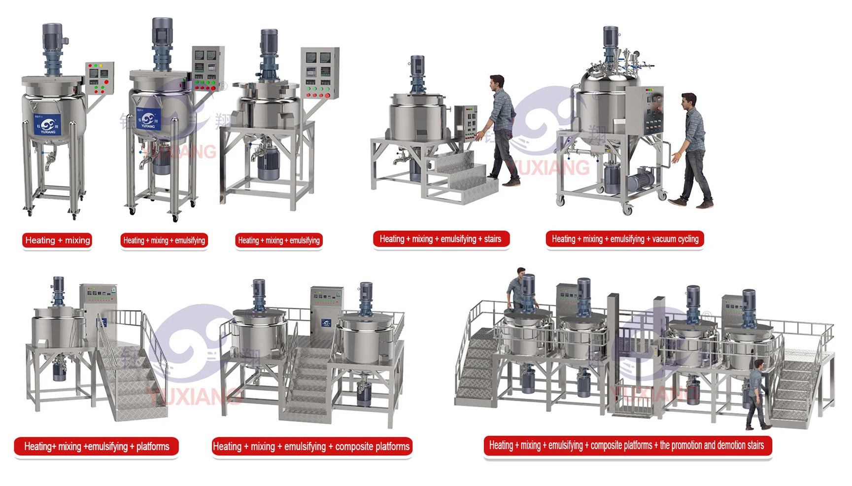 100l 500l Stainless Steel Jacketed Heat Chemical Agitator Mixer Machine With Liquid Mixing Tank ...