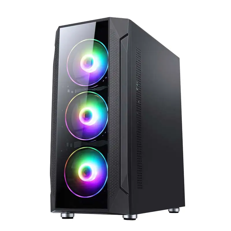 Full Tower Atx/matx/itx Pc Gaming Desktop Case With Tempered Glass Side ...