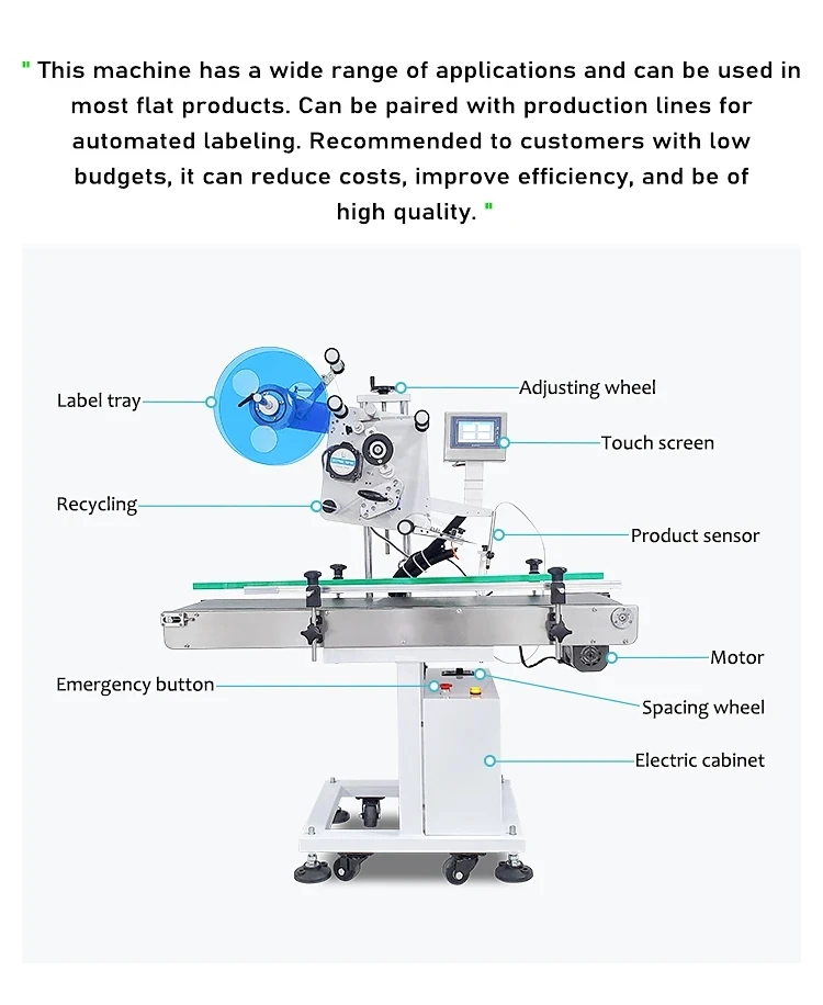 Adhesive Plastic Flat Surface Box Cans Bottle Sticker Bottle Labeler Labeling Machine Auto Box ...