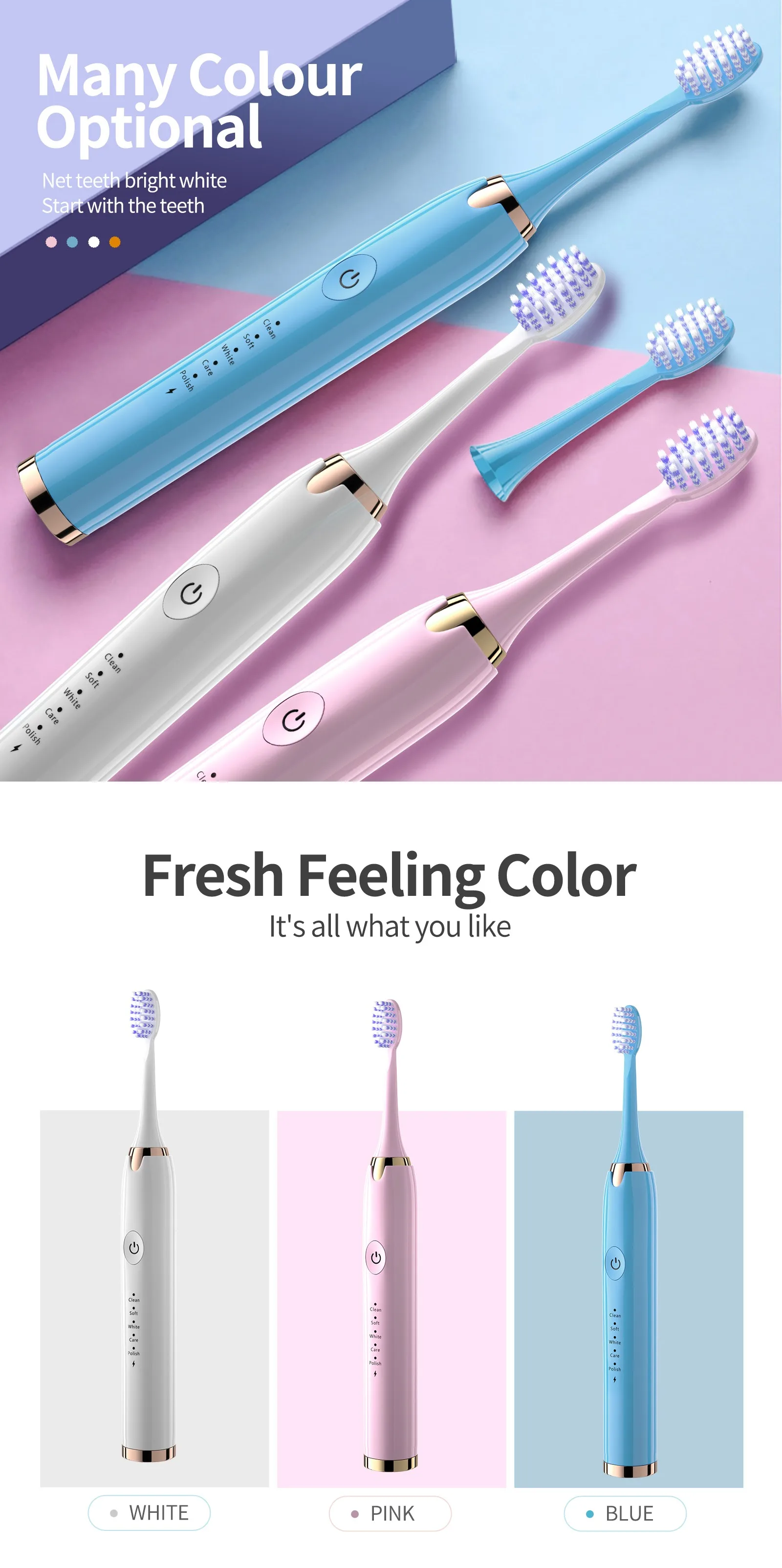 Cheap Electric Toothbrush with Soft Bristles & IPX 7 Waterproofing