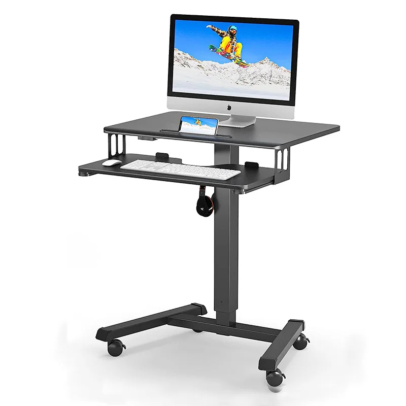 Office Mobile Stand up Computer Desk Height Adjustable Sit Standing ...